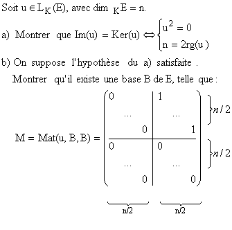 Exercice 1 : Calcul matriciel: Classe de mathématiques supérieurs